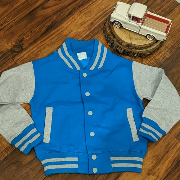 AWD | Jackets & Coats | Blue And Gray Varsity Jacket | Poshmark